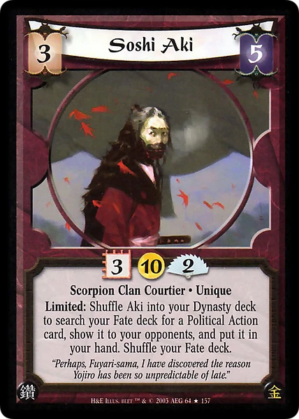 Soshi Aki/card | L5r: Legend of the Five Rings Wiki | Fandom