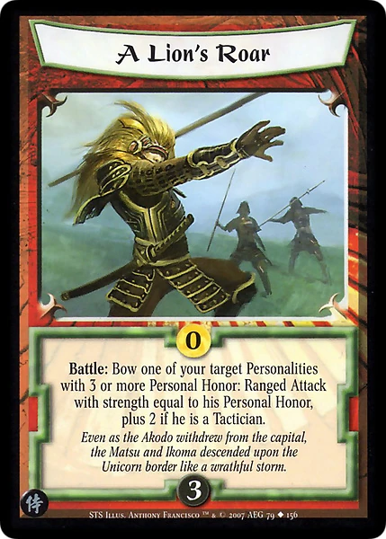 A Lion's Roar/card | L5r: Legend of the Five Rings Wiki | Fandom