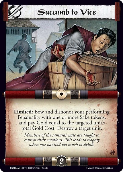 Succumb to Vice/card | L5r: Legend of the Five Rings Wiki | Fandom