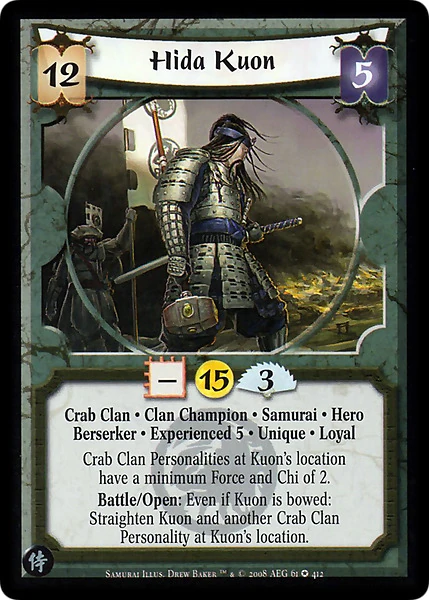 Hida Kuon Exp5/card | L5r: Legend of the Five Rings Wiki | Fandom