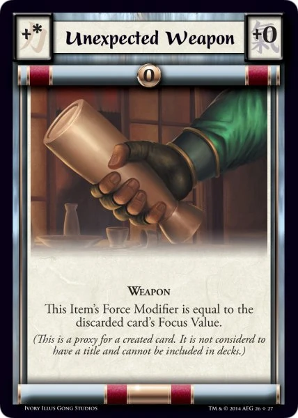 Unexpected Weapon/card | L5r: Legend of the Five Rings Wiki | Fandom