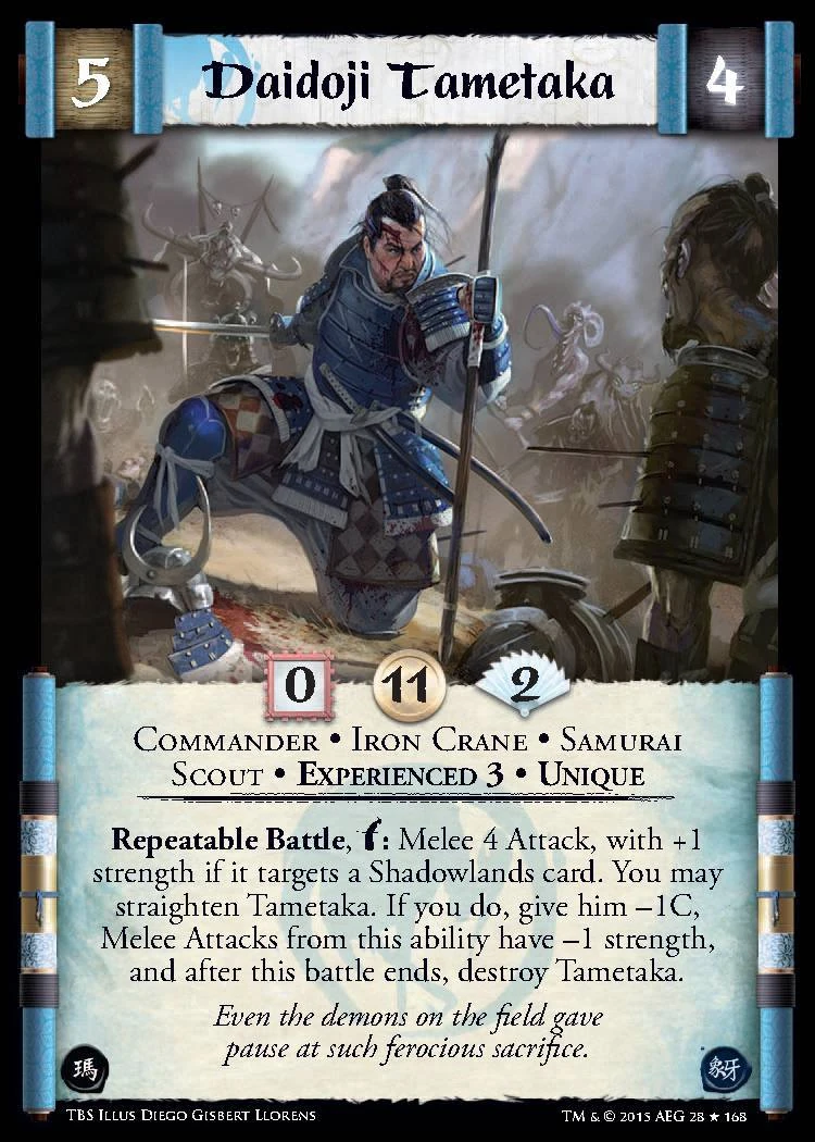 Daidoji Tametaka Exp3/card | L5r: Legend of the Five Rings Wiki | Fandom