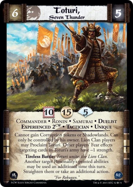 Toturi, Seven Thunder-card/card | L5r: Legend of the Five Rings Wiki ...