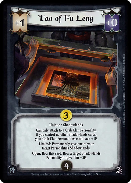 Tao of Fu Leng/card | L5r: Legend of the Five Rings Wiki | Fandom