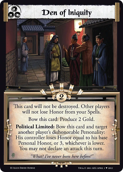 Den of Iniquity/card | L5r: Legend of the Five Rings Wiki | Fandom