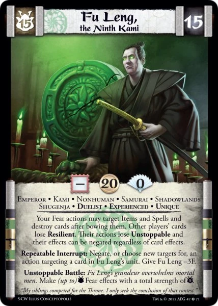 Fu Leng, the Ninth Kami-card/card | L5r: Legend of the Five Rings Wiki ...
