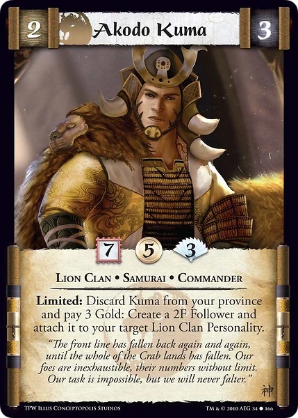 Akodo Kuma/card | L5r: Legend of the Five Rings Wiki | Fandom
