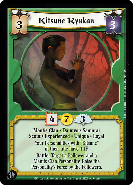 Kitsune Ryukan Expcard L5r Legend Of The Five Rings Wiki Fandom