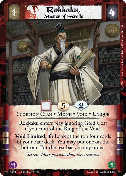 Rokkaku, Master of Scrolls/card | L5r: Legend of the Five Rings Wiki ...