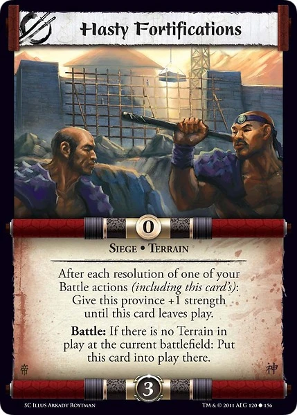Hasty Fortifications/card | L5r: Legend of the Five Rings Wiki | Fandom