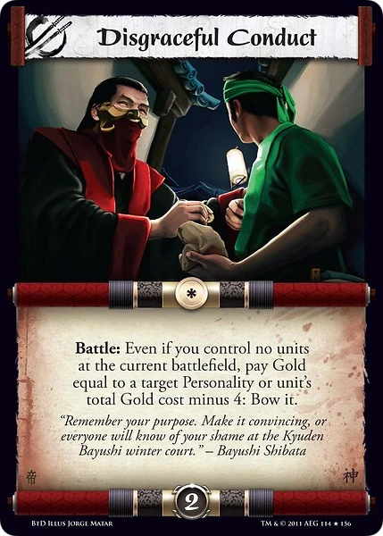 Disgraceful Conduct/card | L5r: Legend of the Five Rings Wiki | Fandom