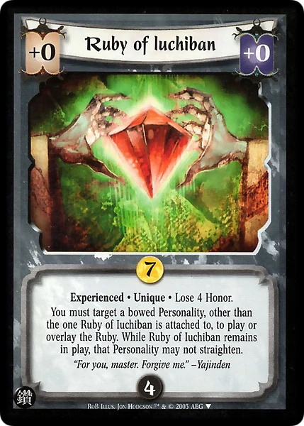 Ruby of Iuchiban Exp/card | L5r: Legend of the Five Rings Wiki | Fandom