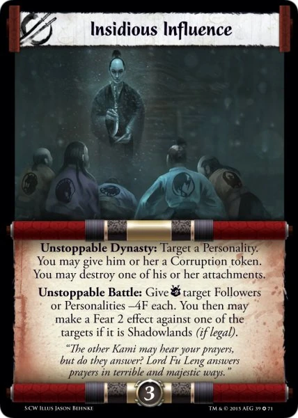 Insidious Influence/card | L5r: Legend of the Five Rings Wiki | Fandom