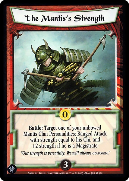 The Mantis's Strength/card | L5r: Legend of the Five Rings Wiki | Fandom