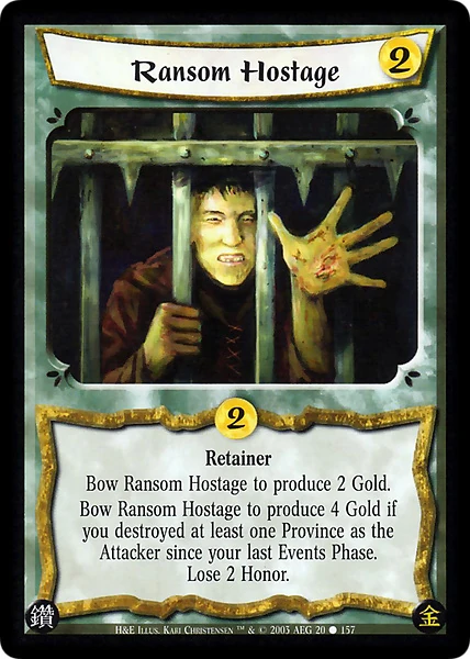 Ransom Hostage/card | L5r: Legend of the Five Rings Wiki | Fandom