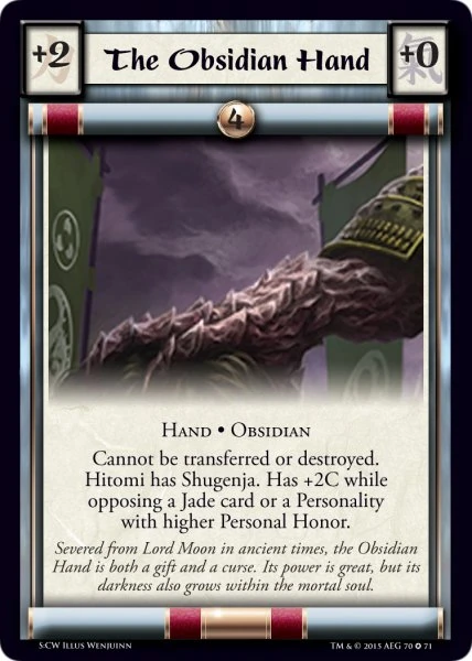 The Obsidian Hand (token)/card | L5r: Legend of the Five Rings Wiki ...