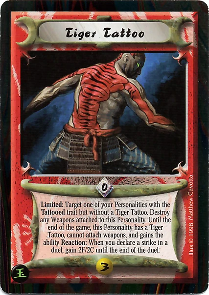 Tiger Tattoo/card | L5r: Legend of the Five Rings Wiki | Fandom