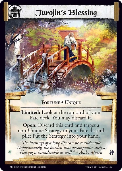 Jurojin's Blessing/card | L5r: Legend of the Five Rings Wiki | Fandom