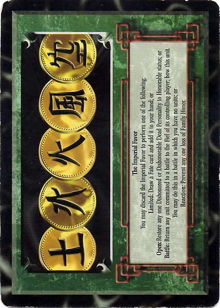 The Imperial Favorcard L5r Legend Of The Five Rings Wiki Fandom