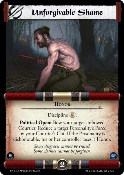 Unforgivable Shame/card | L5r: Legend of the Five Rings Wiki | Fandom