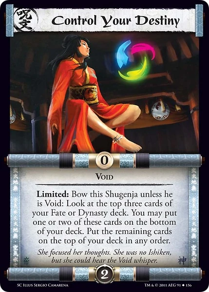 Control Your Destiny/card | L5r: Legend of the Five Rings Wiki | Fandom