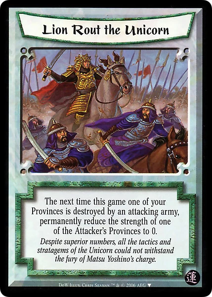 Lion Rout the Unicorn/card | L5r: Legend of the Five Rings Wiki | Fandom