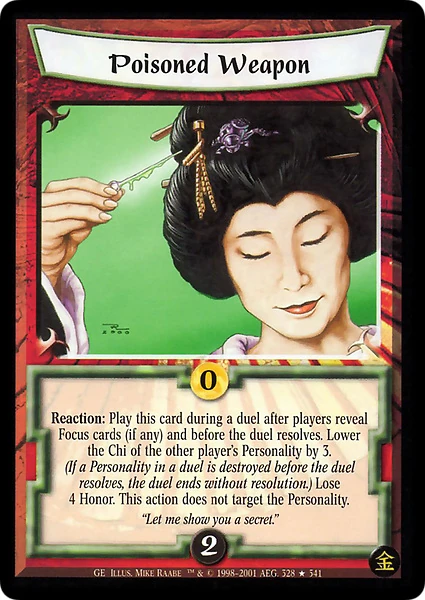 Poisoned Weapon/card2 | L5r: Legend of the Five Rings Wiki | Fandom