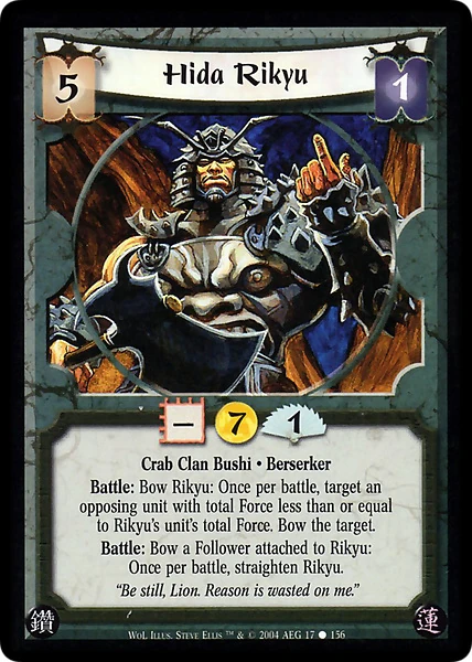 Hida Rikyu/card | L5r: Legend of the Five Rings Wiki | Fandom