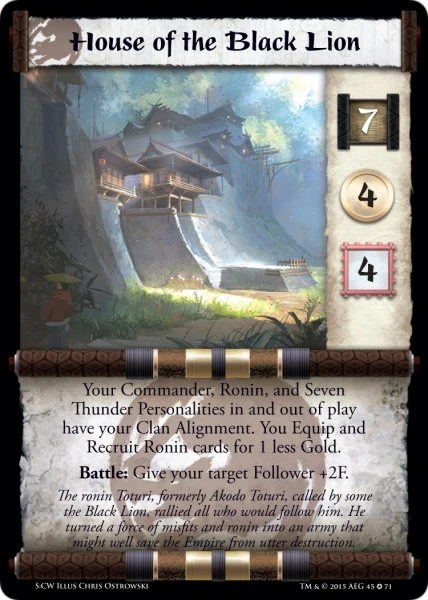 House of the Black Lion-card/card | L5r: Legend of the Five Rings Wiki | Fandom