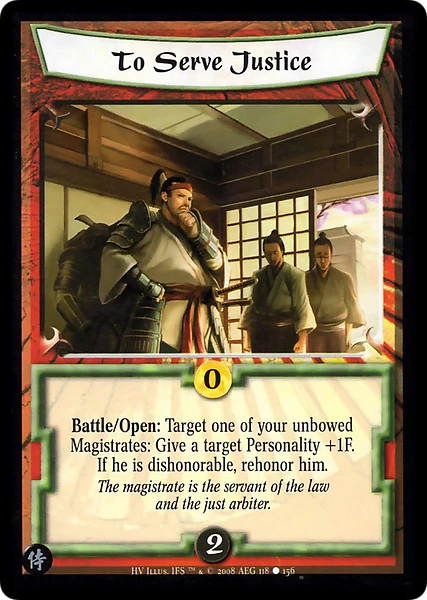 To Serve Justice/card | L5r: Legend of the Five Rings Wiki | Fandom
