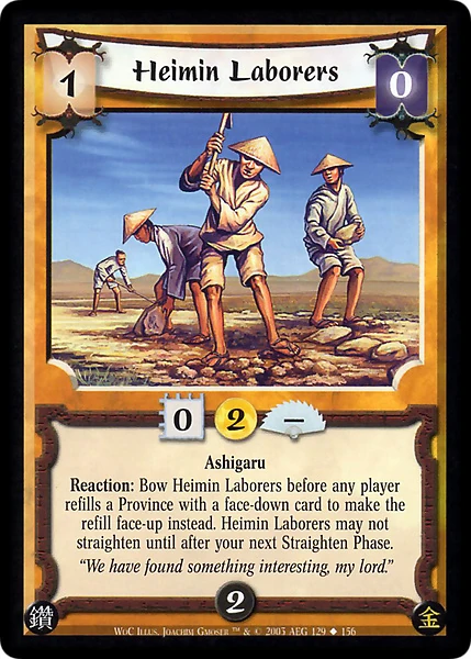 Heimin Laborers/card | L5r: Legend of the Five Rings Wiki | Fandom