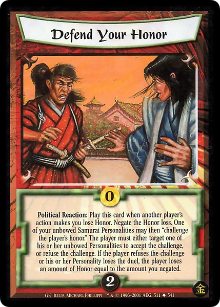 Defend Your Honor/card2 | L5r: Legend of the Five Rings Wiki | Fandom