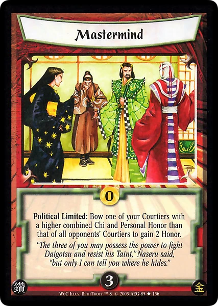 Mastermind/card | L5r: Legend of the Five Rings Wiki | Fandom