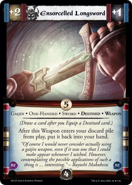 Ensorcelled Longsword/card | L5r: Legend of the Five Rings Wiki | Fandom
