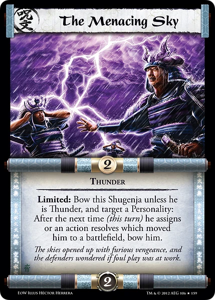 The Menacing Sky/card | L5r: Legend of the Five Rings Wiki | Fandom
