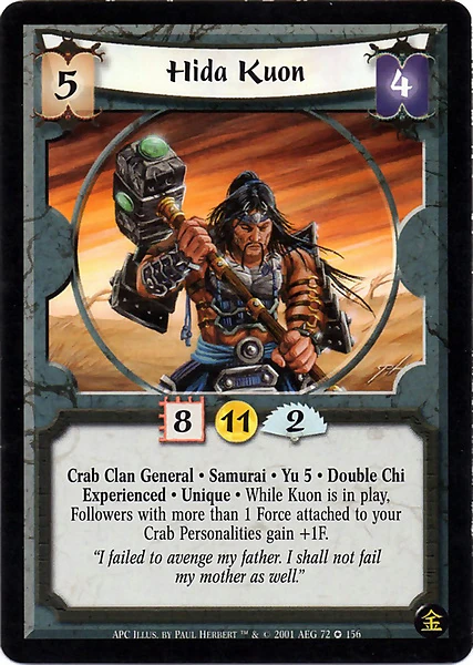 Hida Kuon Exp/card | L5r: Legend of the Five Rings Wiki | Fandom