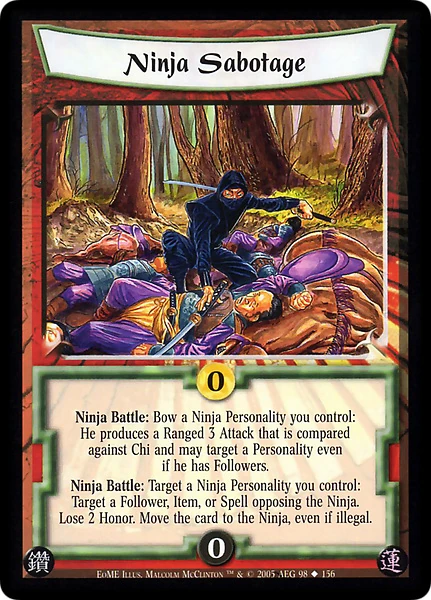 Ninja Sabotage/card | L5r: Legend of the Five Rings Wiki | Fandom