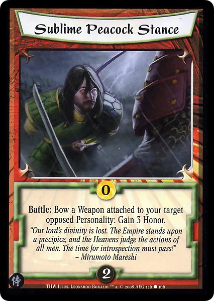 Sublime Peacock Stance/card | L5r: Legend of the Five Rings Wiki | Fandom