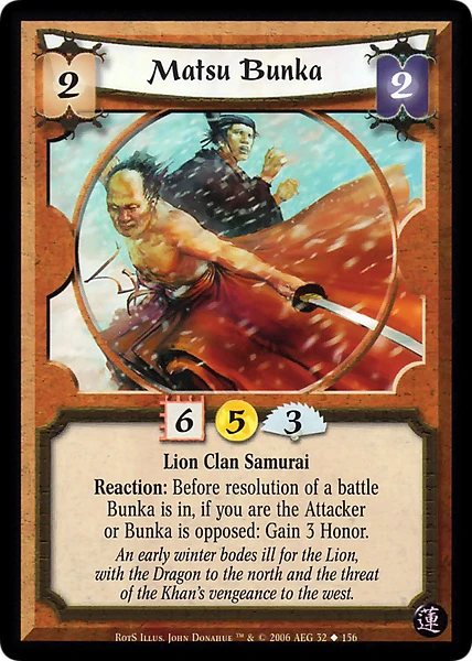 Matsu Bunka/card | L5r: Legend of the Five Rings Wiki | Fandom