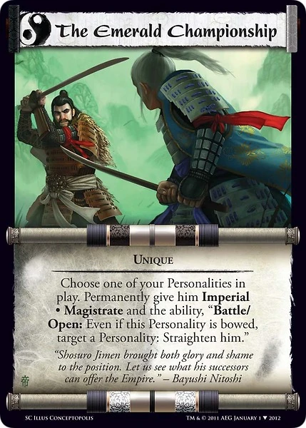 The Emerald Championship/card | L5r: Legend of the Five Rings Wiki | Fandom