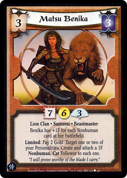 Matsu Benika/card2 | L5r: Legend of the Five Rings Wiki | Fandom