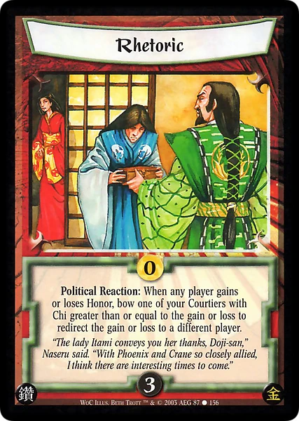 Rhetoric/card | L5r: Legend of the Five Rings Wiki | Fandom