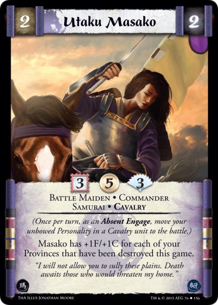 Utaku Masakocard L5r Legend Of The Five Rings Wiki Fandom