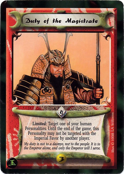 Duty of the Magistrate/card | L5r: Legend of the Five Rings Wiki | Fandom