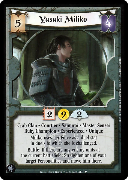 Yasuki Miliko Exp/card | L5r: Legend of the Five Rings Wiki | Fandom