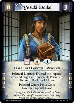 Yasuki Baiko/card | L5r: Legend of the Five Rings Wiki | Fandom
