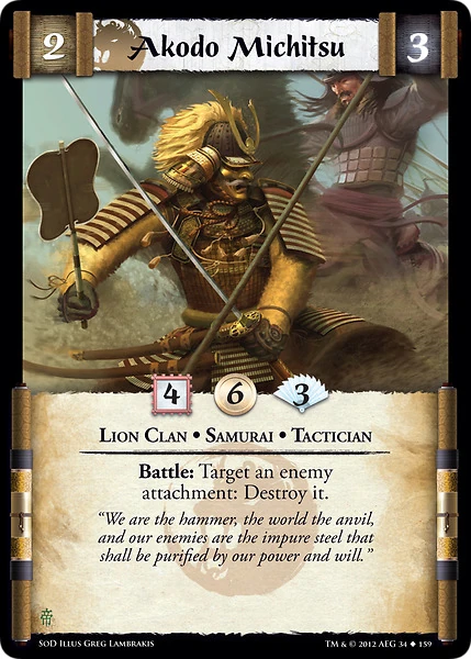 Akodo Michitsu/card | L5r: Legend of the Five Rings Wiki | Fandom