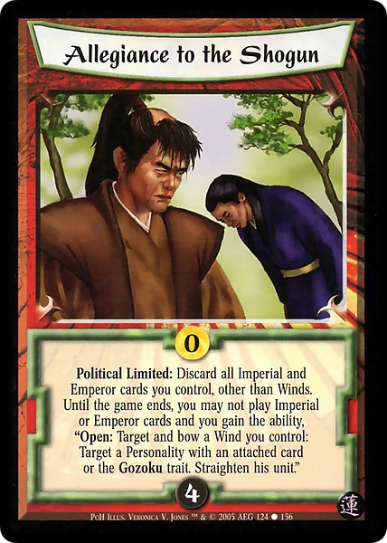 Allegiance to the Shogun/card | L5r: Legend of the Five Rings Wiki | Fandom