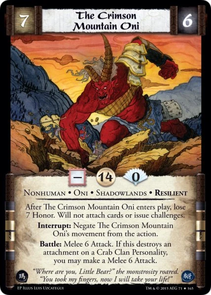 The Crimson Mountain Oni/card | L5r: Legend of the Five Rings Wiki | Fandom