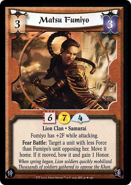 Matsu Fumiyo/card | L5r: Legend of the Five Rings Wiki | Fandom
